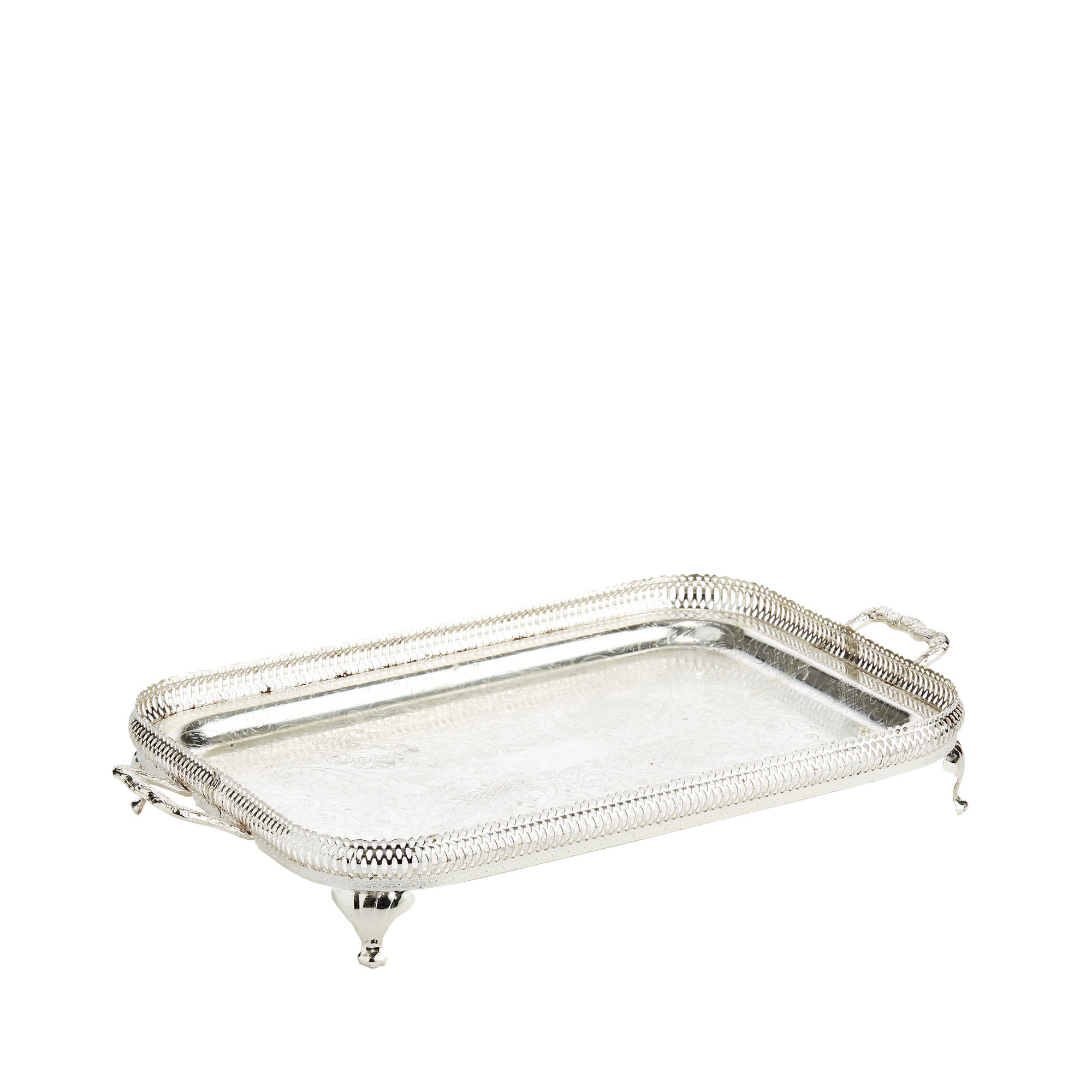 Silver Tray with feet for Hire - 120 | Wild at Heart