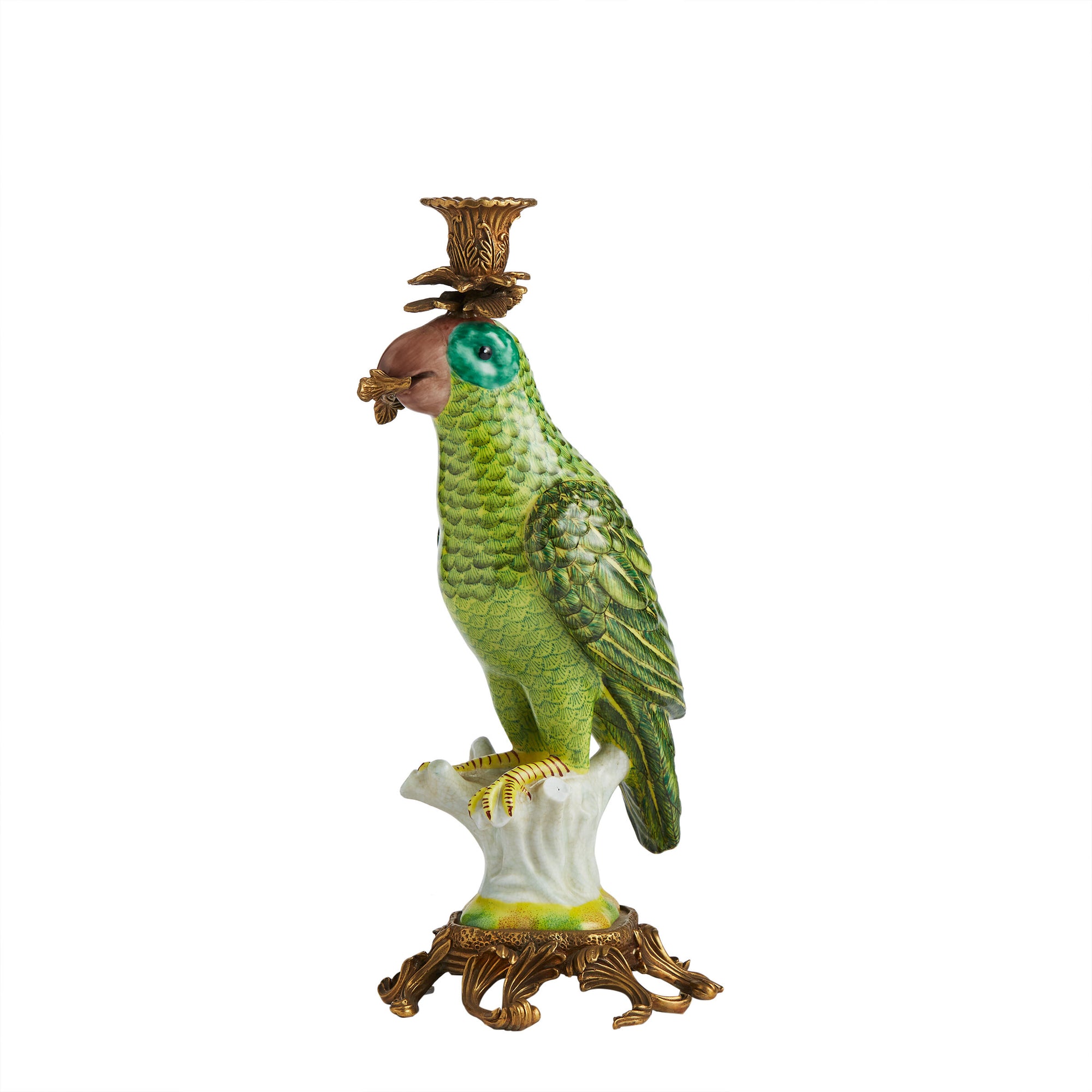 Green Parrot Candlestick for Hire - 089 | Wild at Heart